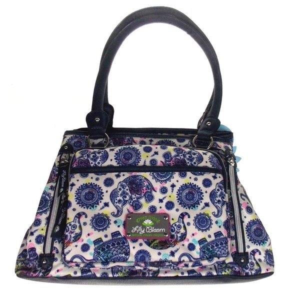 Lily Bloom | Bags | Lily Bloom Henna Elephant Purse Handbag Large White ...